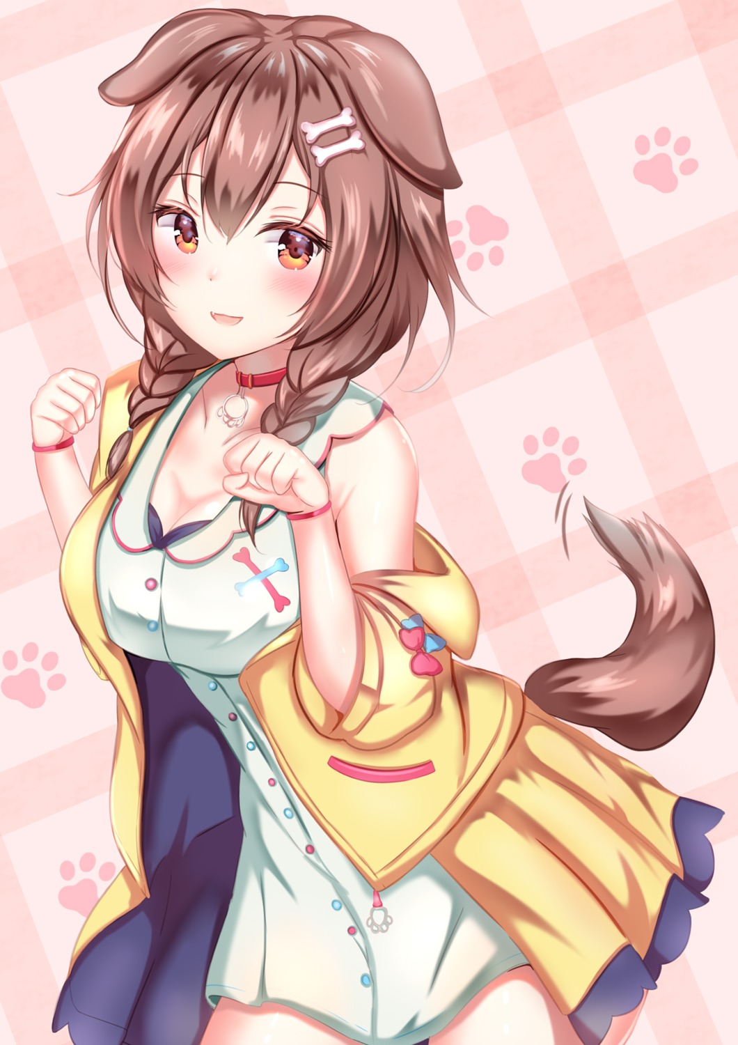 yuano hololive inugami korone animal ears bra cleavage inumimi tail | #1001813 | yande.re